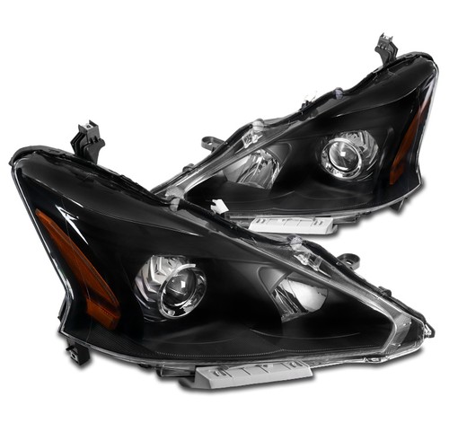 For 2013 2014 2015 Altima Sedan 4DR Black Projector Headlight Headlamp ...
