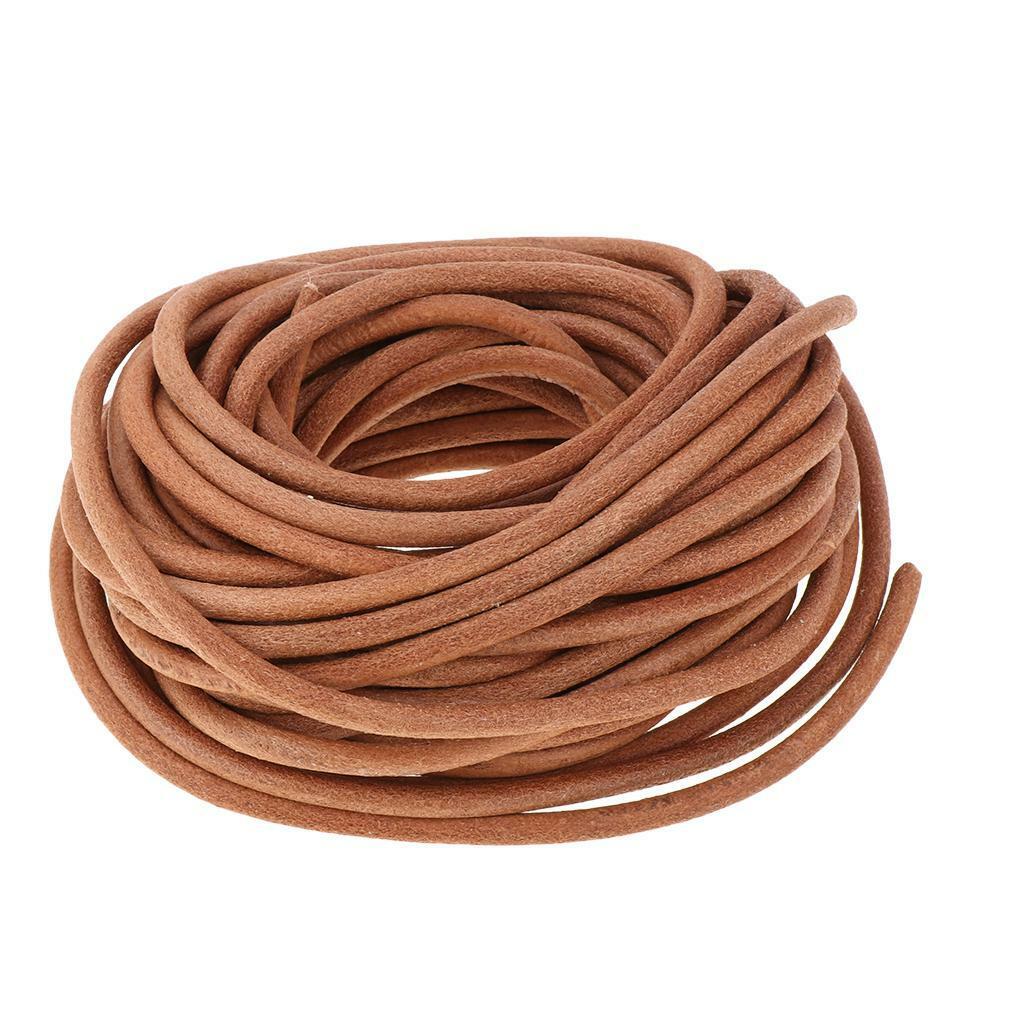 10 Meters Round Leather Roll Cowhide Leather Cord,(5mm, 6mm, 8mm ...