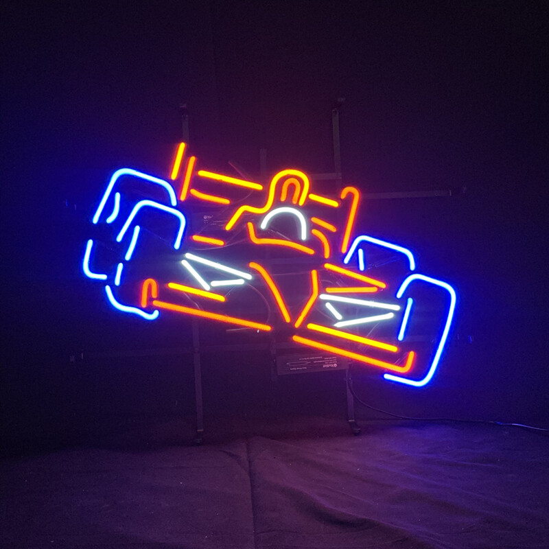 Race Cars With Neon Lights Blue Sport Car LED Neon Sign Light Pop Art