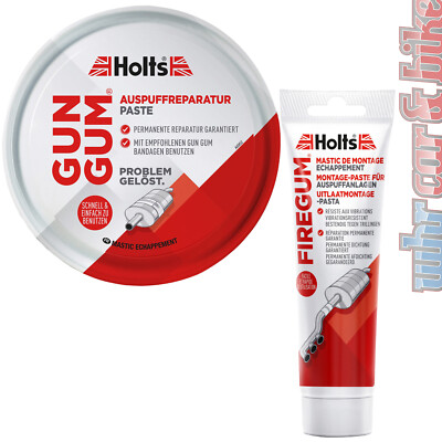 Auspuffreparaturpaste Holts Gun Gum 200g + Montagepaste Firegum 150g ...