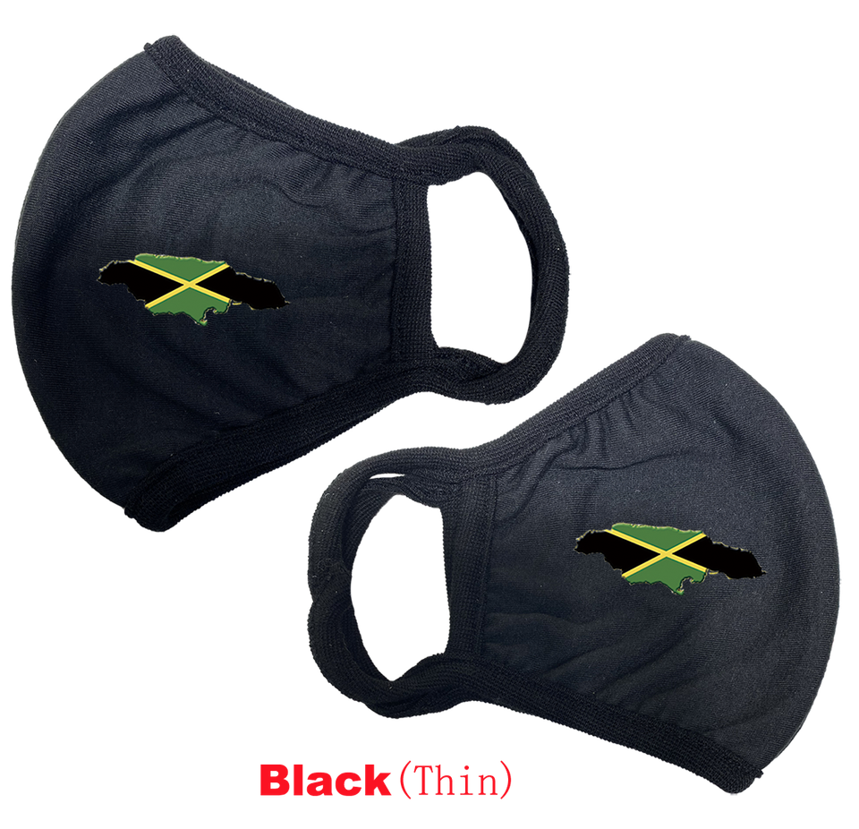 JAMAICA MAP FLAG Both Sides Reusable Washable Stretch Cover Face Mask ...