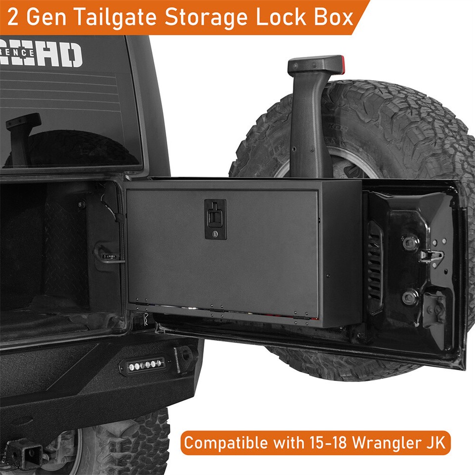 Tailgate Table Lock Box Locking Storage w/2 Keys Fit Jeep Wrangler JK ...