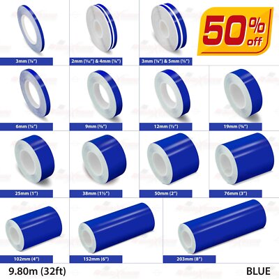 BLUE Roll Pin Stripe PinStriping Solid Trim Line Adhesive Tape Vinyl ...