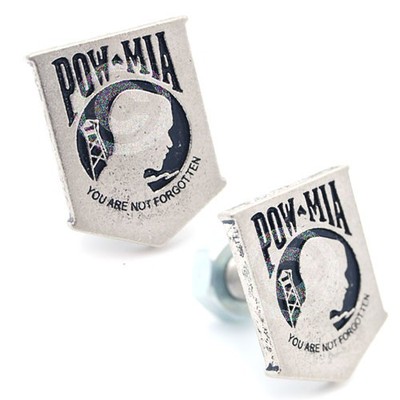 2 3D Cast Aluminum - Custom License Plate Frame Tag Bolts - "POW MIA ...
