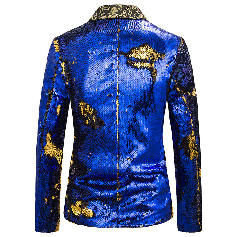 Men Jacket Sequin Glitter Blazer Suit Bling Men Tuxedo Club Gentleman ...
