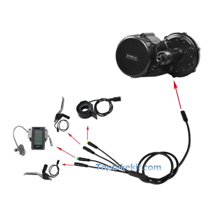 For Bafang 1T4 extend cable E-Bus Wiring Harness Cable BBS01 BBS02 ...