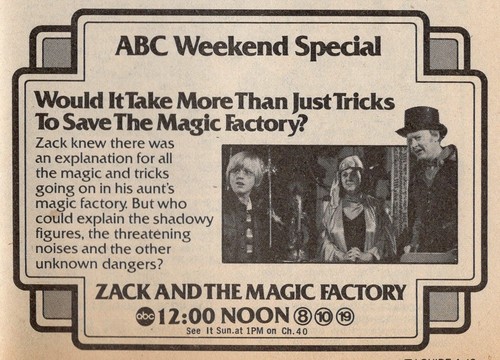 1981 TV AD~ZACK AND THE MAGIC FACTORY~OLIVIA BARASH~WILLIAM FLATLEY | eBay