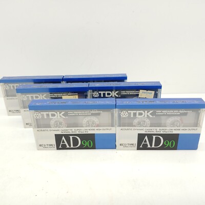 Vintage Lot of 6 TDK AD 90 Minute Type I Blank Audio Cassettes Tape ...