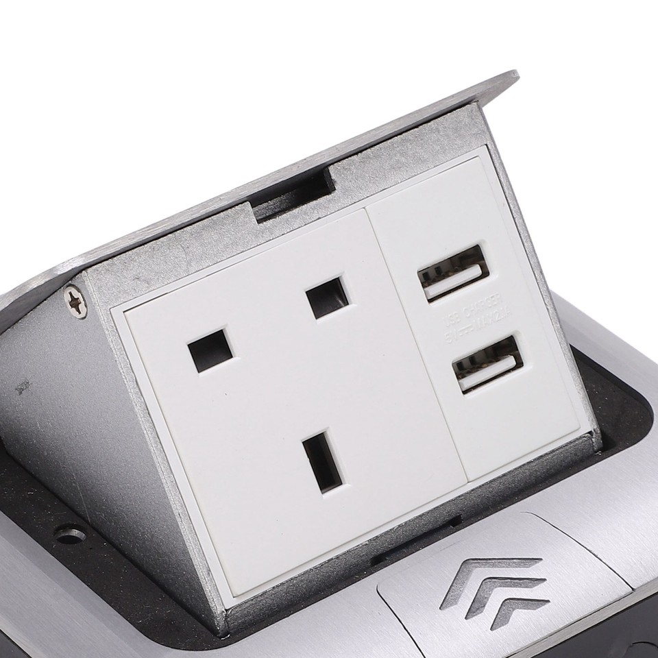 Embedded Desktop Socket With Dual USB Ports Power Receptacle Countertop ...