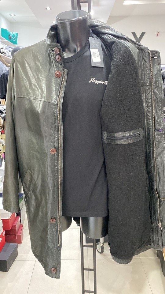 Veste en Cuir MASTRO PELLAIO Man Véritable Cuir Noir Taille 52 PGE042LZ ...