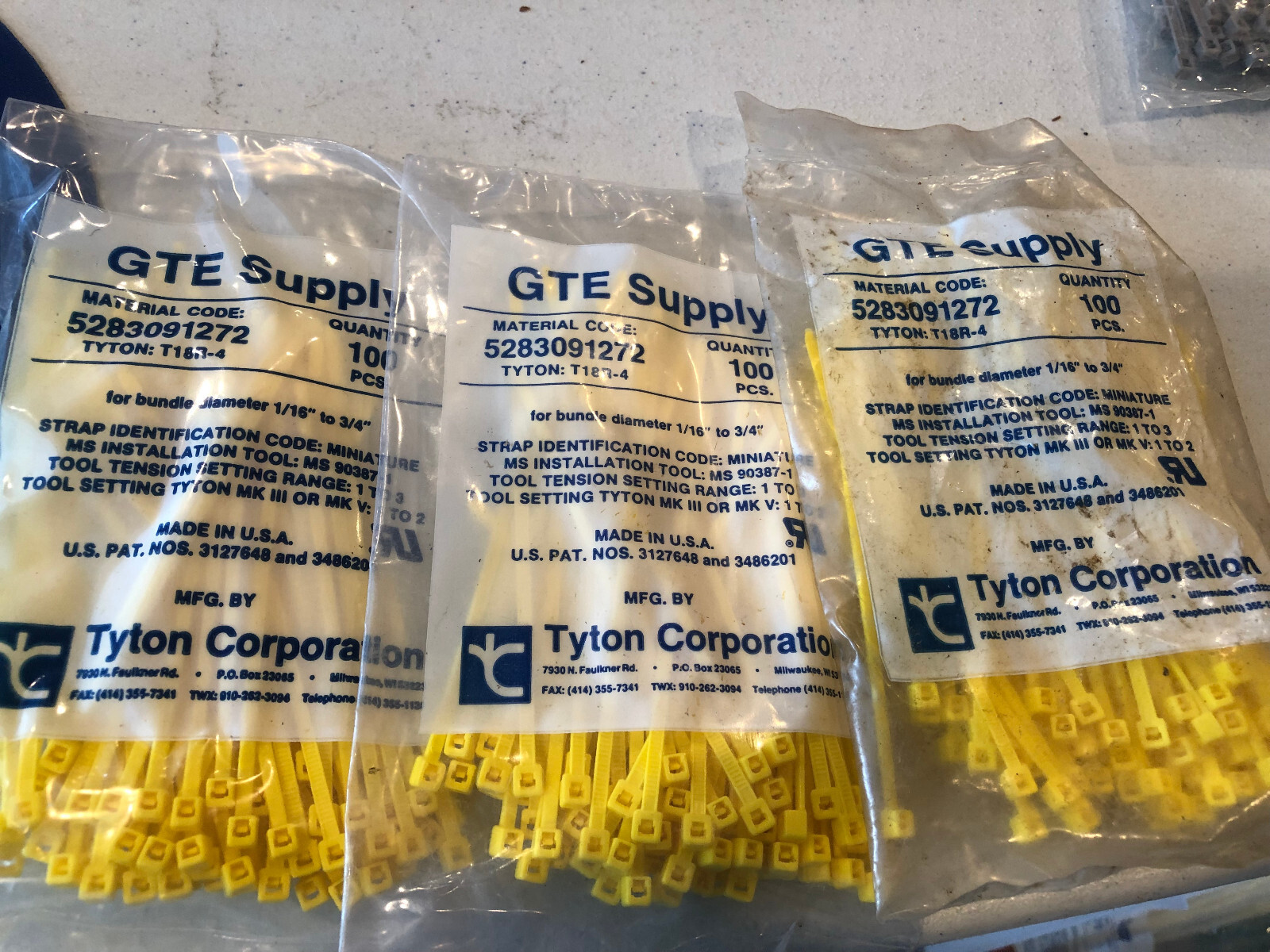 Tyton T18R-4 Cable Zip Ties Qty 300 (1/16" - 3/4") #F27 | eBay