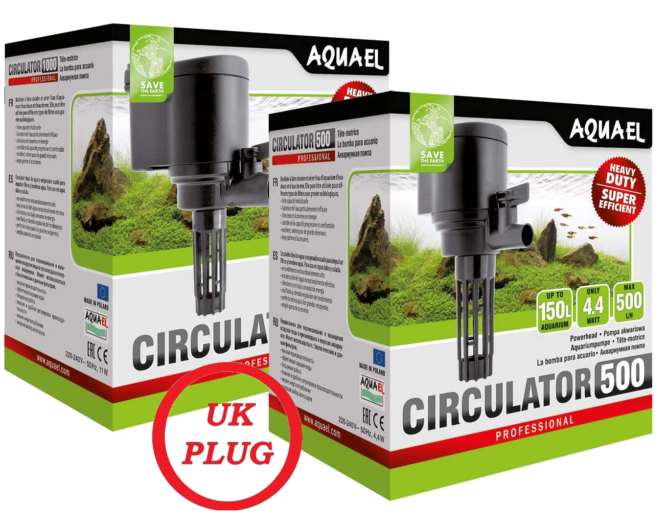 Aquael Circulator Pump 500 1000 Aquarium Fish Tank Powerhead Maxi Jet ...