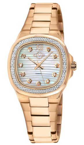 GV2 by Gevril Women's 18202B Potente Diamond MOP Dial Swiss Quartz IPRG ...