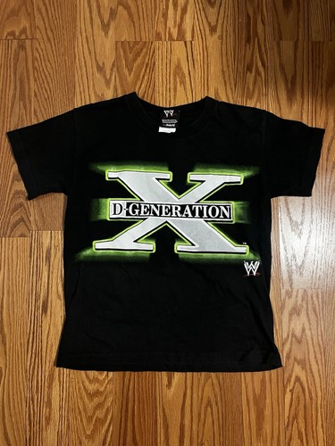 Vintage Y2K WWE D Generation X Graphic Print T Shirt Black Kids Size 4/ ...