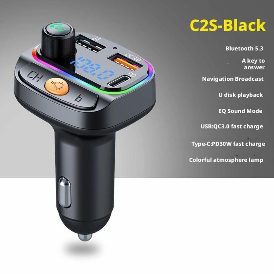 Car Bluetooth Player with Dual USB Charger and Colorful Atmosphere ...