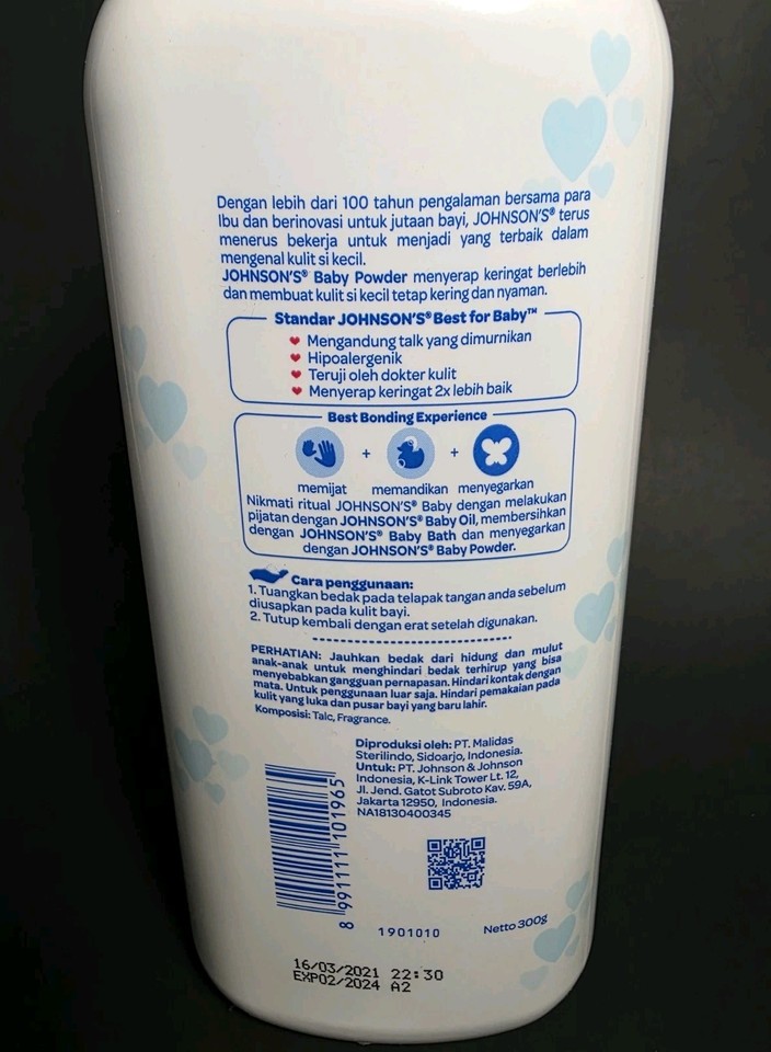 ( 1 ) Johnson's Baby Powder Silky Soft Skin W/ Talc~ (300g) / 10.6 oz ...