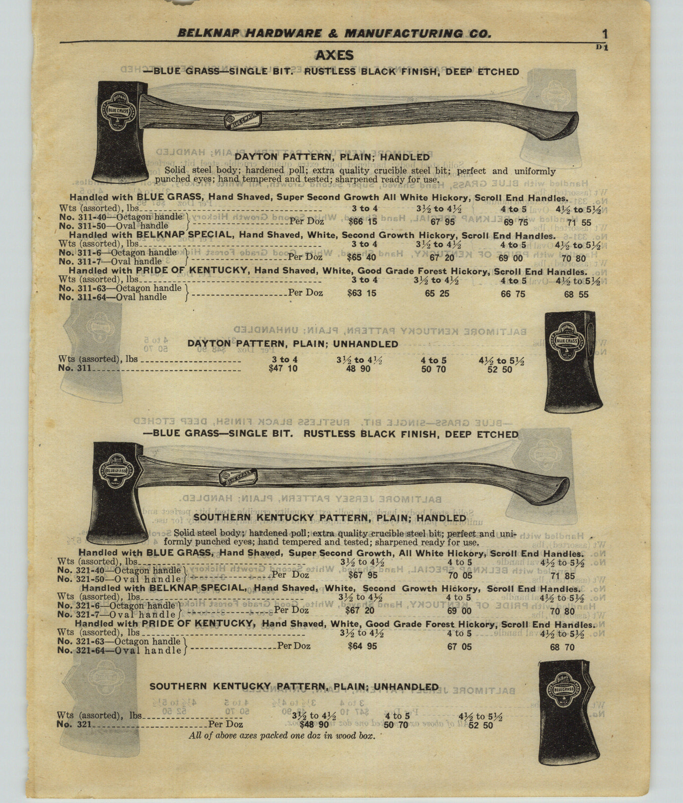 1927 PAPER AD Blue Grass Axe Axes Baltimore Kentucky Jersey Dayton ...
