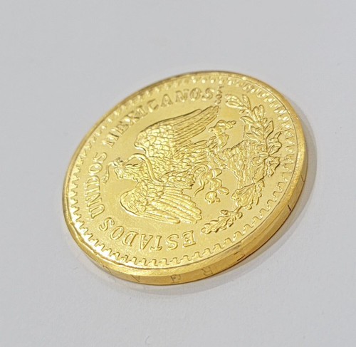Mexican Gold Coin 50 Pesos 1821-1947 Date SOLID REAL 14kt Gold Charm ...