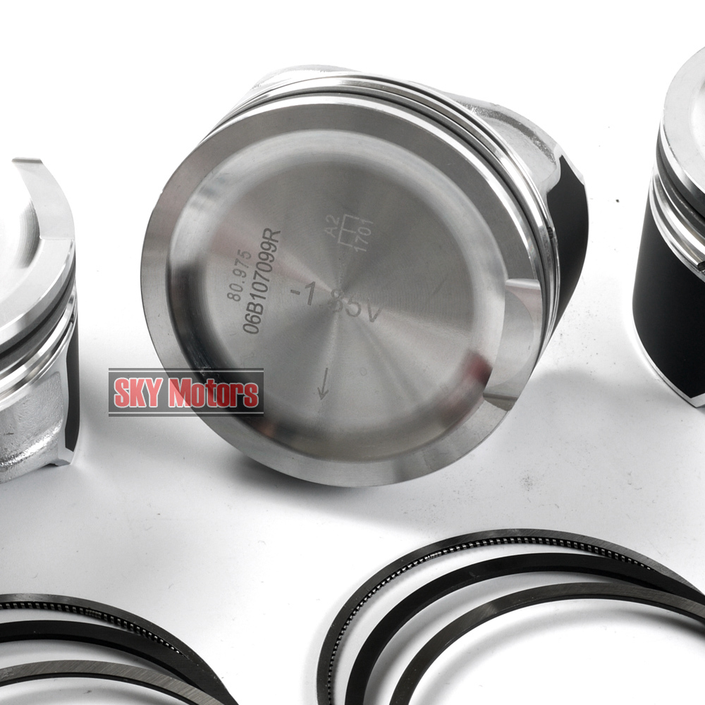 4x Pistons & Rings 81mm 0.00 STD For AUDI A4 VW Jetta Golf MK4 1.8T 20V ...