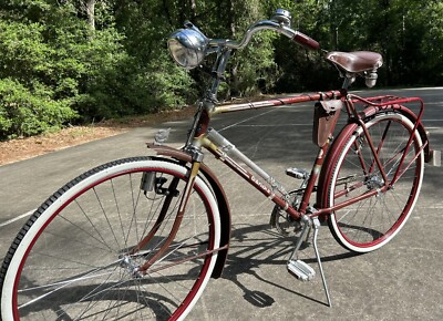 Vintage German Bicycle 1950s Maroon Red with White wall Tires; Great ...