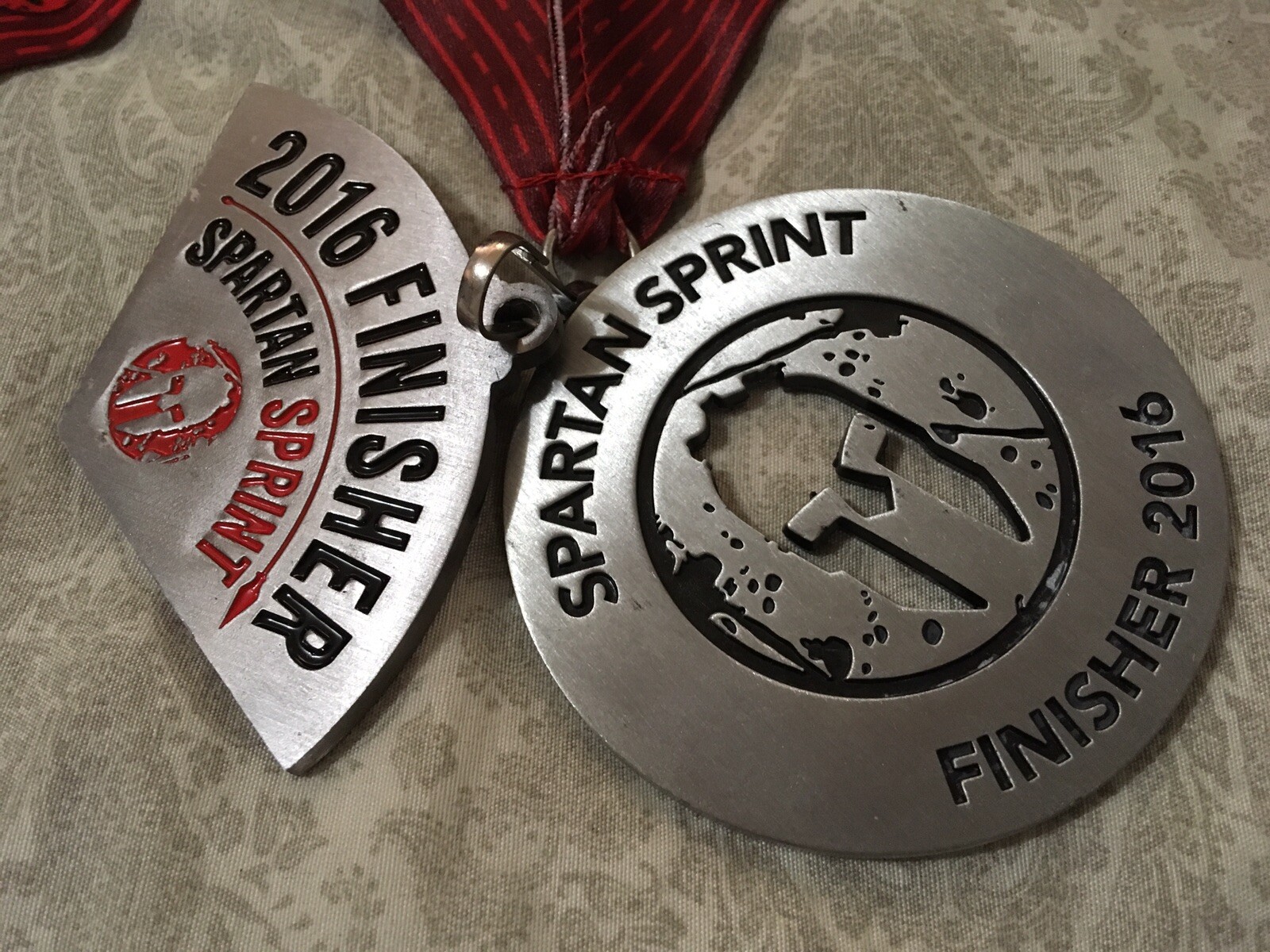 2016 Spartan Race Sprint FINISHER MEDAL w/ Trifecta Wedge & Lanyard ...