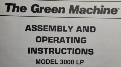 HMC Green Machine Gasoline Handheld Brush Cutter 3000 LP Owner & Parts ...