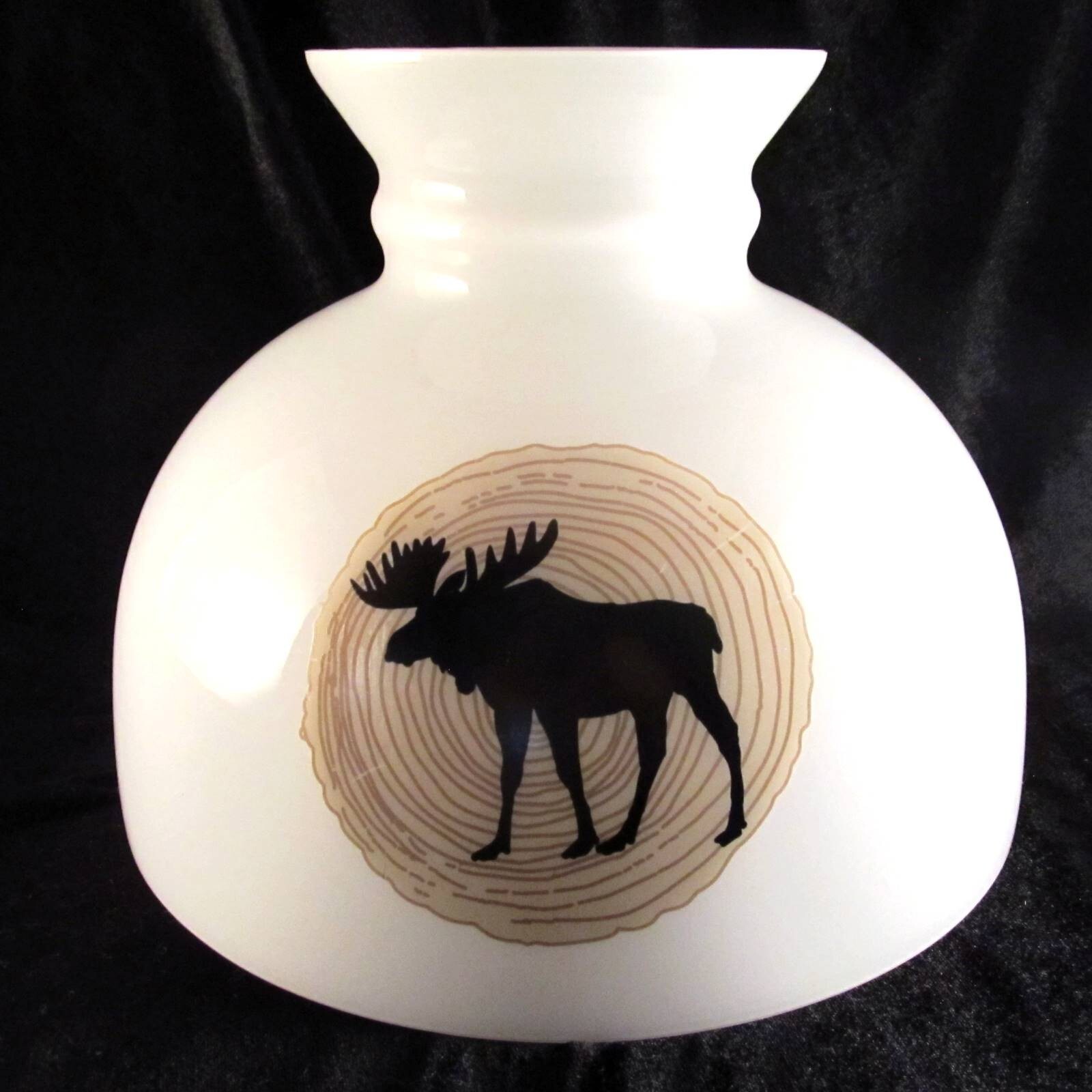 10" GLASS ALADDIN BRAND Cabin MOOSE Student Shade alladin oil kerosene ...