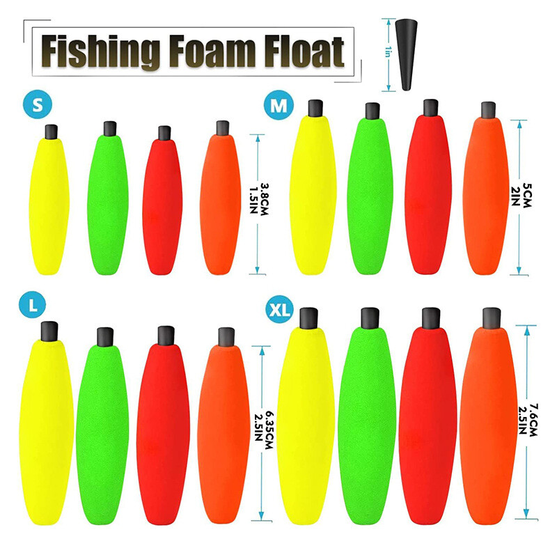 50pcs Fishing Peg Float Foam Cigar Slip Bobbers Catfish Fishing Corks ...