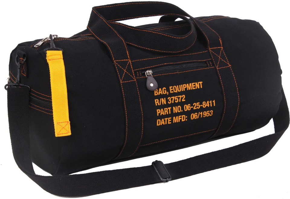 Cotton Canvas Travel Equipment Flight Carry Duffle Shoulder Bag (Small ...