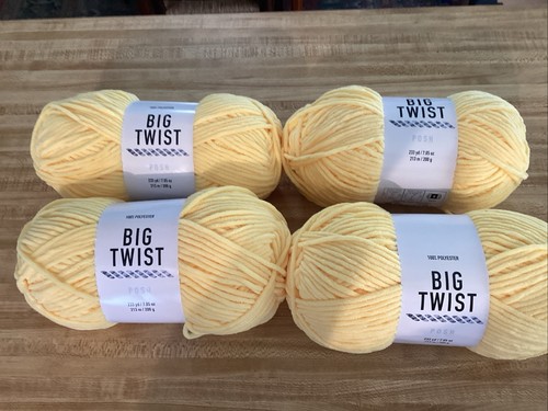 Lot Of 4 BIG TWIST POSH YARN lemon meringue 233 YARD 7.05oz Yellow | eBay