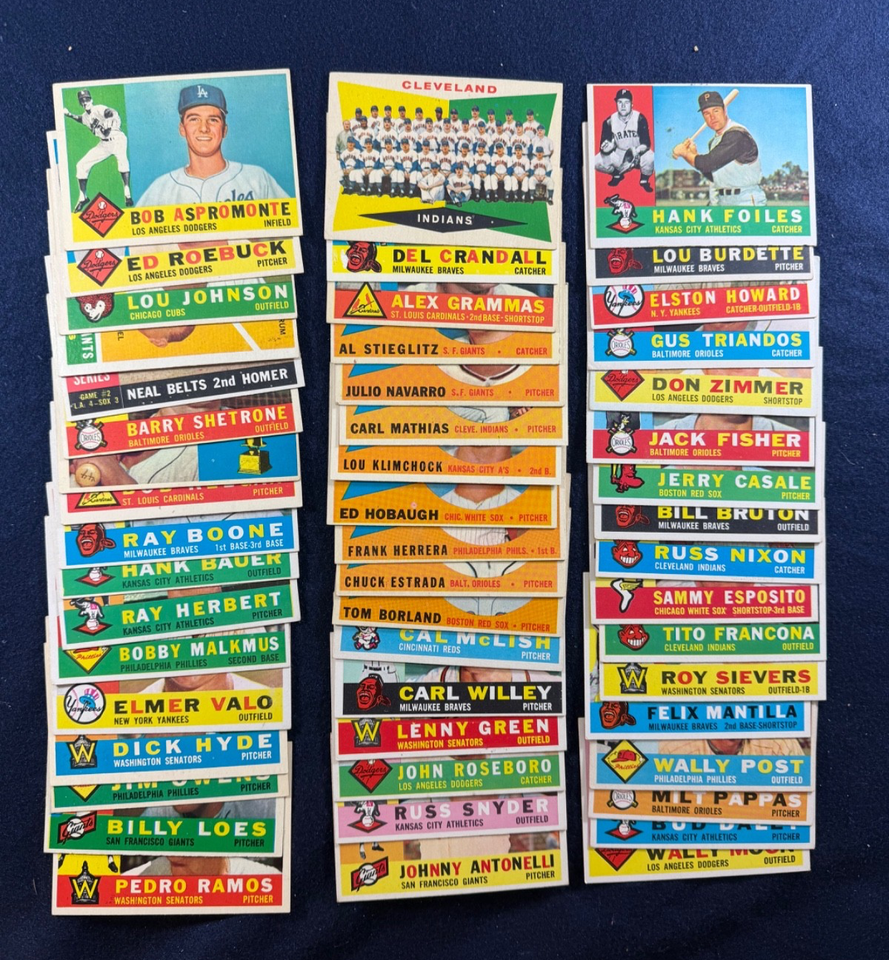 1960 Topps Baseball Partial Set Lot (51) Diff. w/Hi# VGEX-EX-EXMT No ...