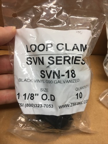 1 1/8” Loop Clamp Vinyl Coated Galvanized Pack Of 10! Hose Clamp | eBay