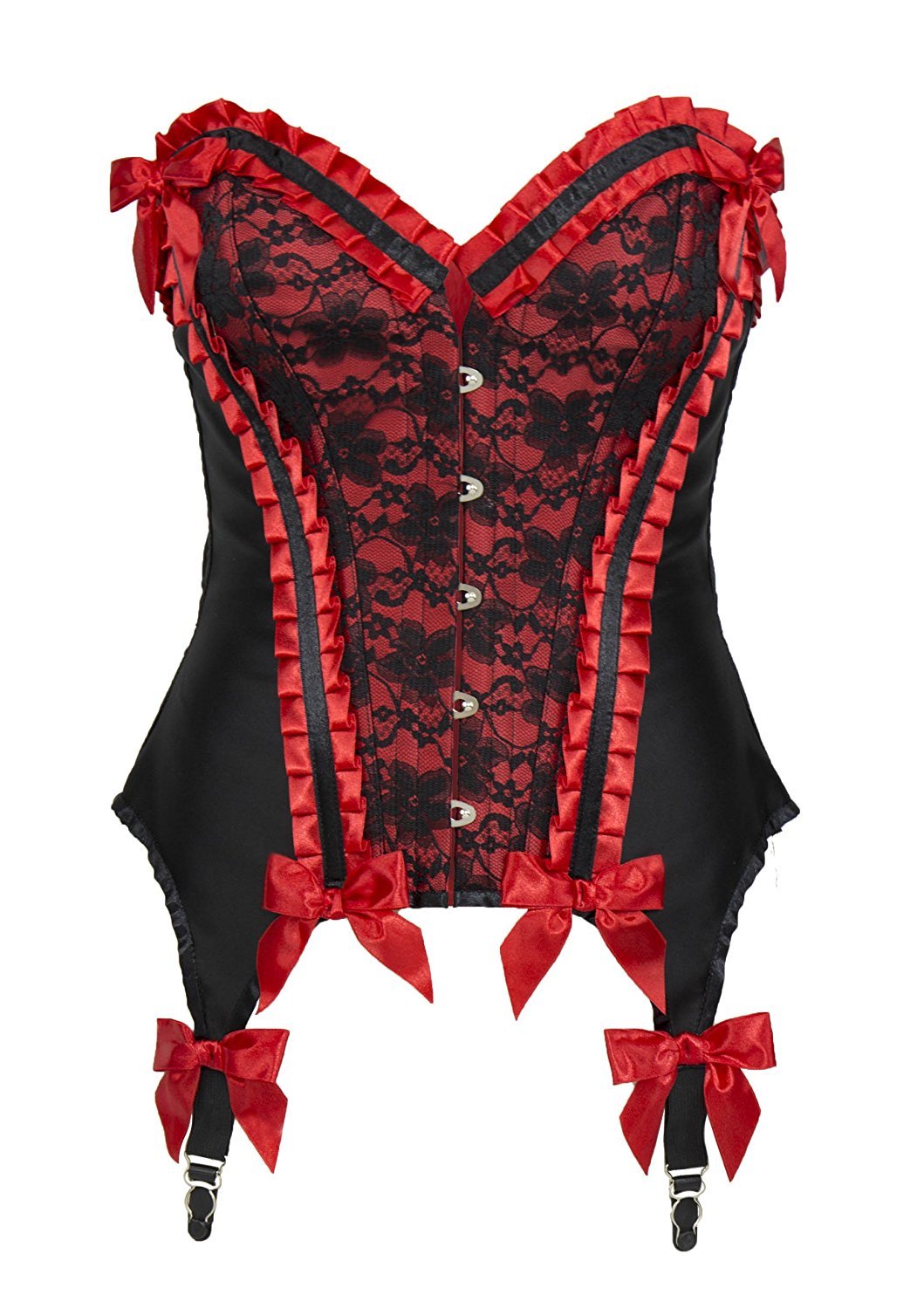 Leg Avenue Valentina Corset Satin Silhouette with Boning Steel Front ...