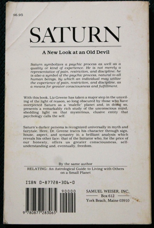Saturn - A new look at an Old Devil by Liz Green - Astrology Paperback ...