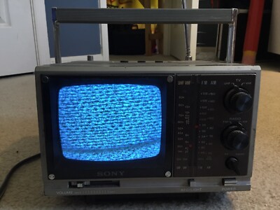 Vtg SONY Solid State Television TV Model TV-515 Portable Black & White ...