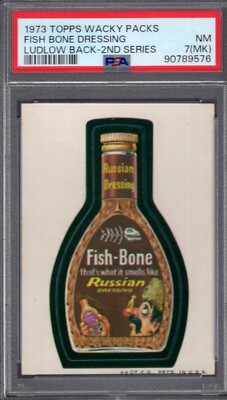 1973 Topps Wacky Packs FISH BONE PSA 7 (MK) Series 2 Packages LUDLOW ...