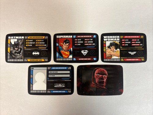 Set of 5 DC All In Justice League Membership Cards Batman Superman ...