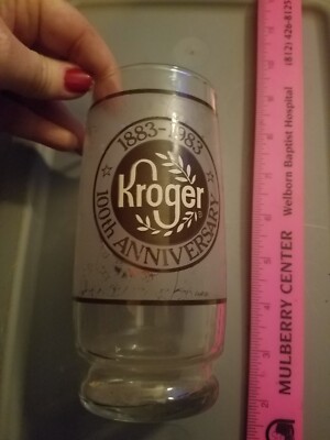 Vintage Kroger 1883-1983 100th Anniversary Etched glass | eBay