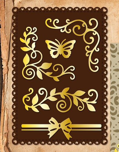 SCALLOPED FRAME Die + LEAFY SCROLL Dies + BUTTERFLY Die + Bow Die 🌸 6 ...