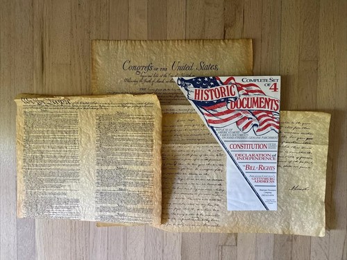 Set of 4 American Historical Documents - History Buffs Fans Aged Paper ...