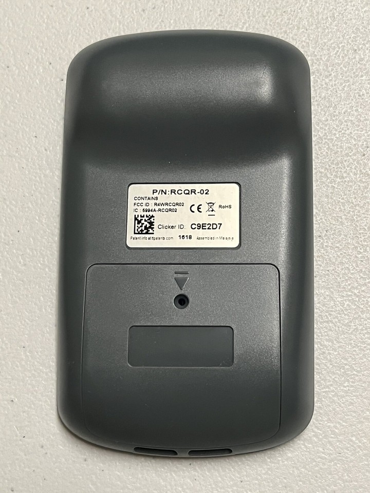 TURNING TECHNOLOGIES QT2 RESPONSE DEVICE CLICKER RCQR-02 W/ 5 Year ...