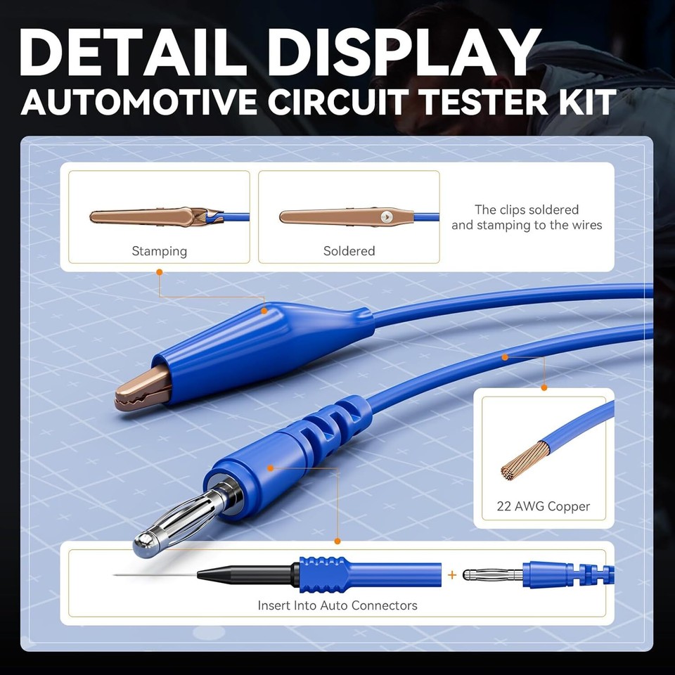 Car Electrical Circuit Tester Power Probe Wire Breake Finder with 30 ...