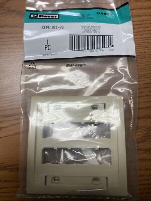 Panduit CFPE10EI-2GY Ivory Mini-Com Face Plate Double Gang 10 Module ...