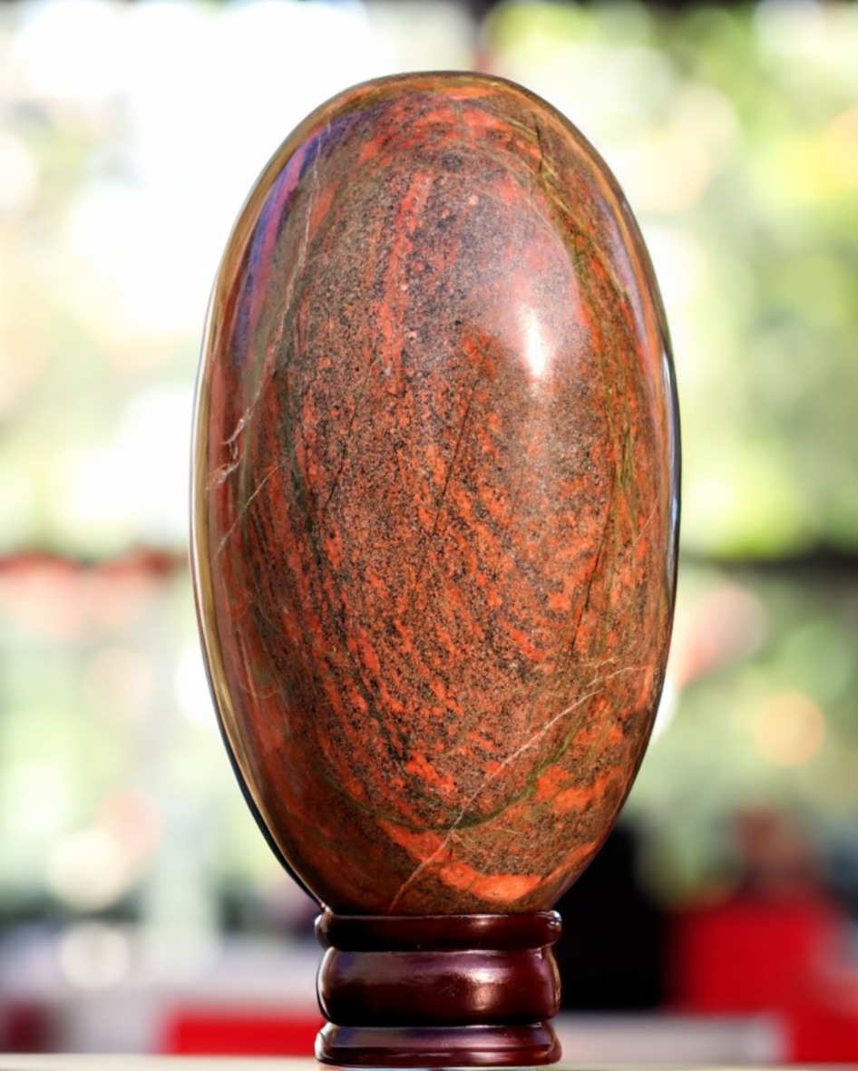220MM Green Unakite Lingam Natural Healing Crystal Lingam Gemstone Gift ...