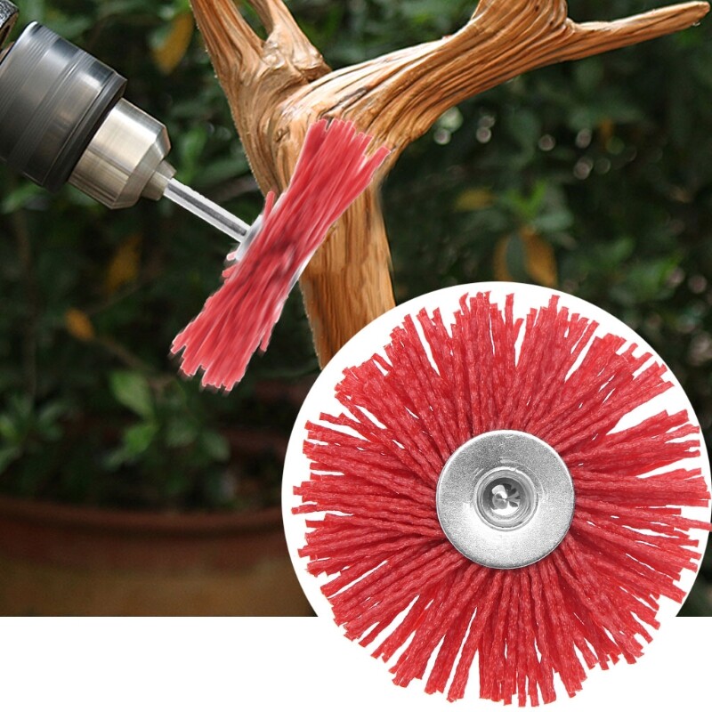 Deburring Abrasive Steel Wire Brush for Head Polishing Red Nylon Wheel ...