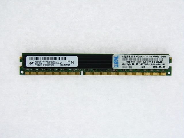 49Y1431 IBM 8GB (1X8GB) 2RX4 PC3L-10600R VLP MEMORY MODULE 49Y1431 ...