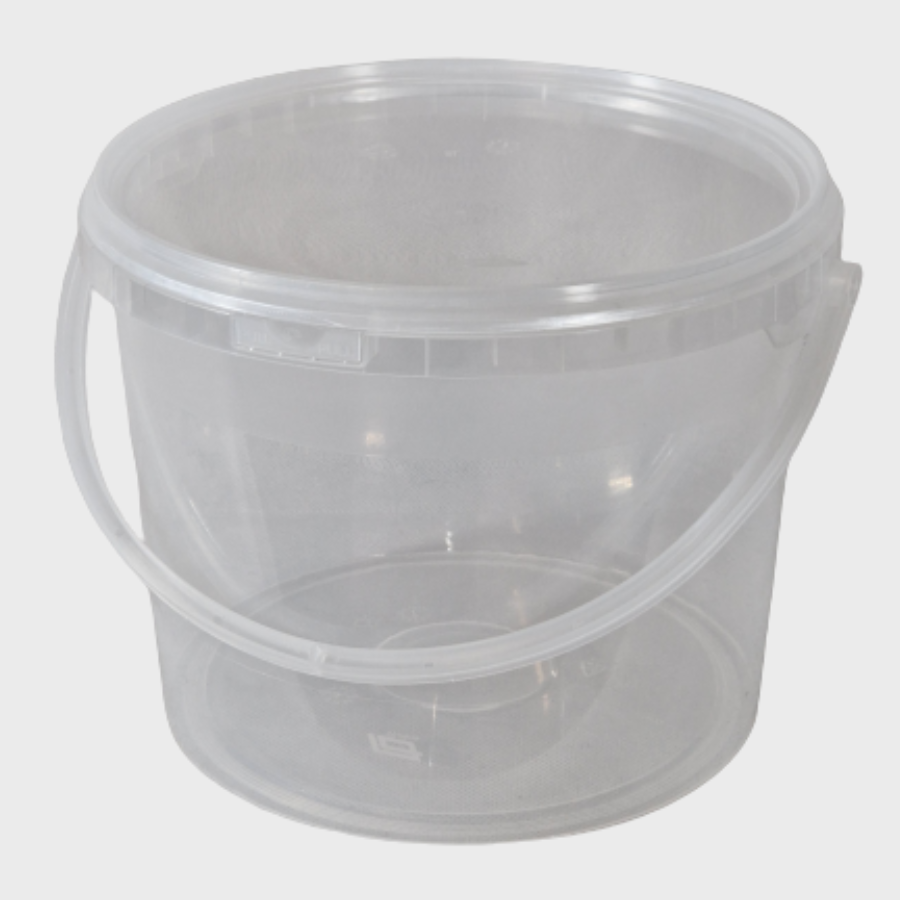 Plastic MultiPurpose Bucket Tub Container Clear w/ Lid Carry Handle 5L ...