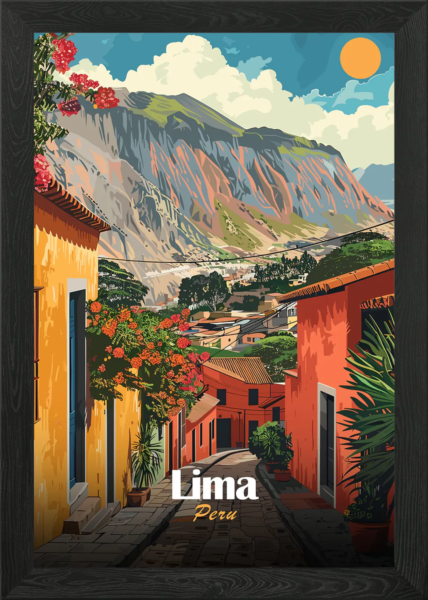 Lima, Peru Travel Poster Framed Wall Art Poster Canvas Print Picture | eBay