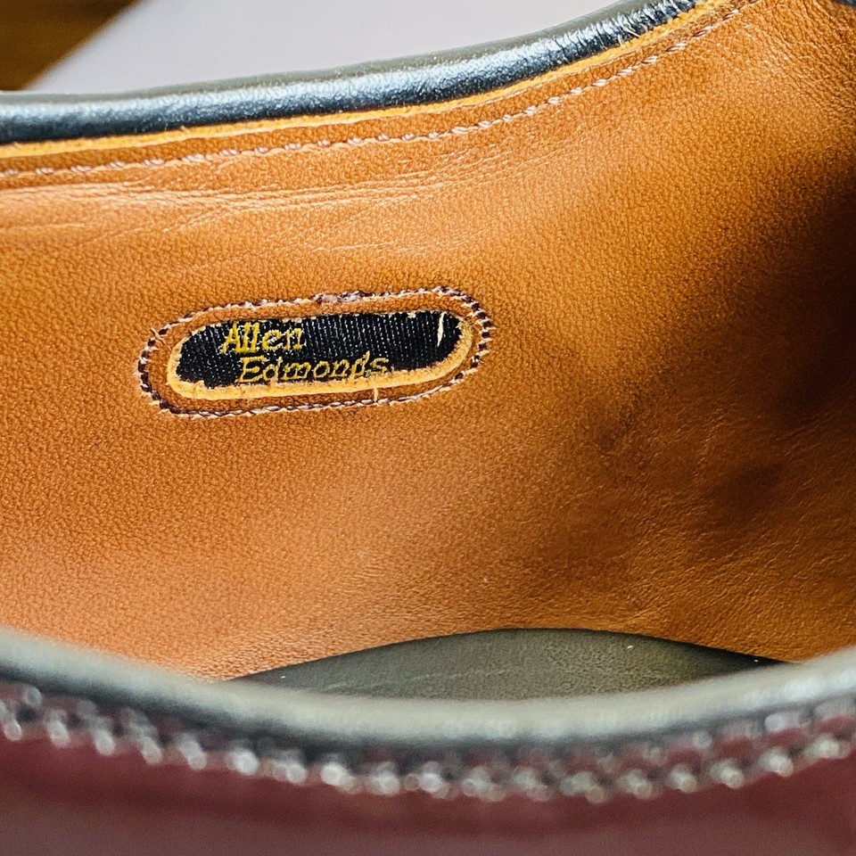 Allen Edmonds Shelton Burgundy&Black Leather Saddle Oxfords Dress Shoes ...