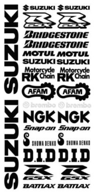 30 x suzuki Bellypan decals Fairings Motorcycle Track RACING STICKERS ...